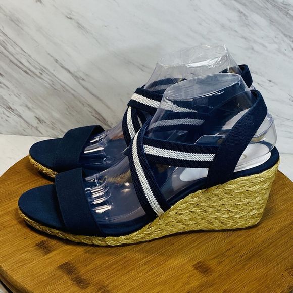 Chaps | Shoes | Chaps Dacey Womens Navy Blue Espadrille Wedge Strappy ...